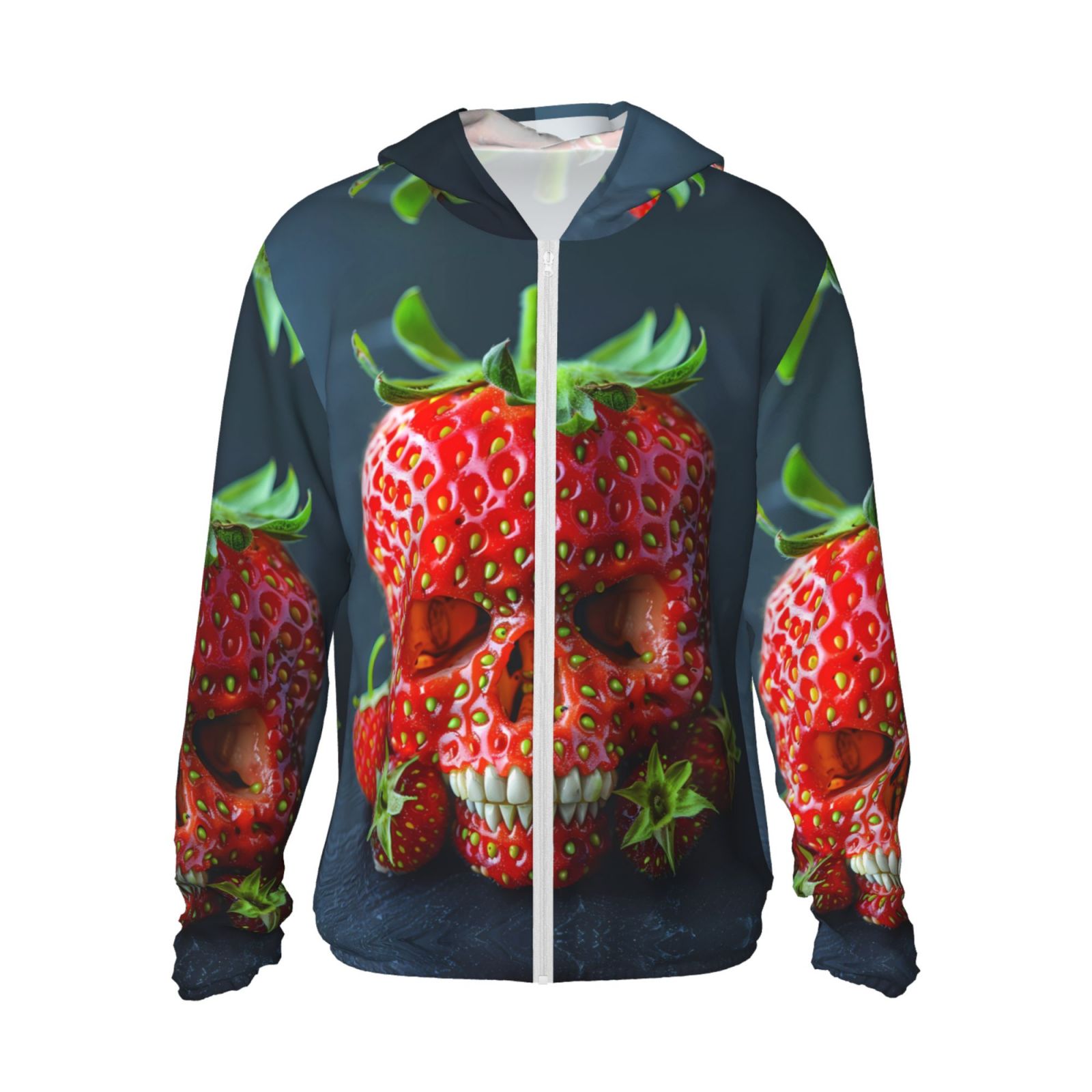 Sun Protection Shirts for Men/Women, Strawberry Skull Realistic Art ...