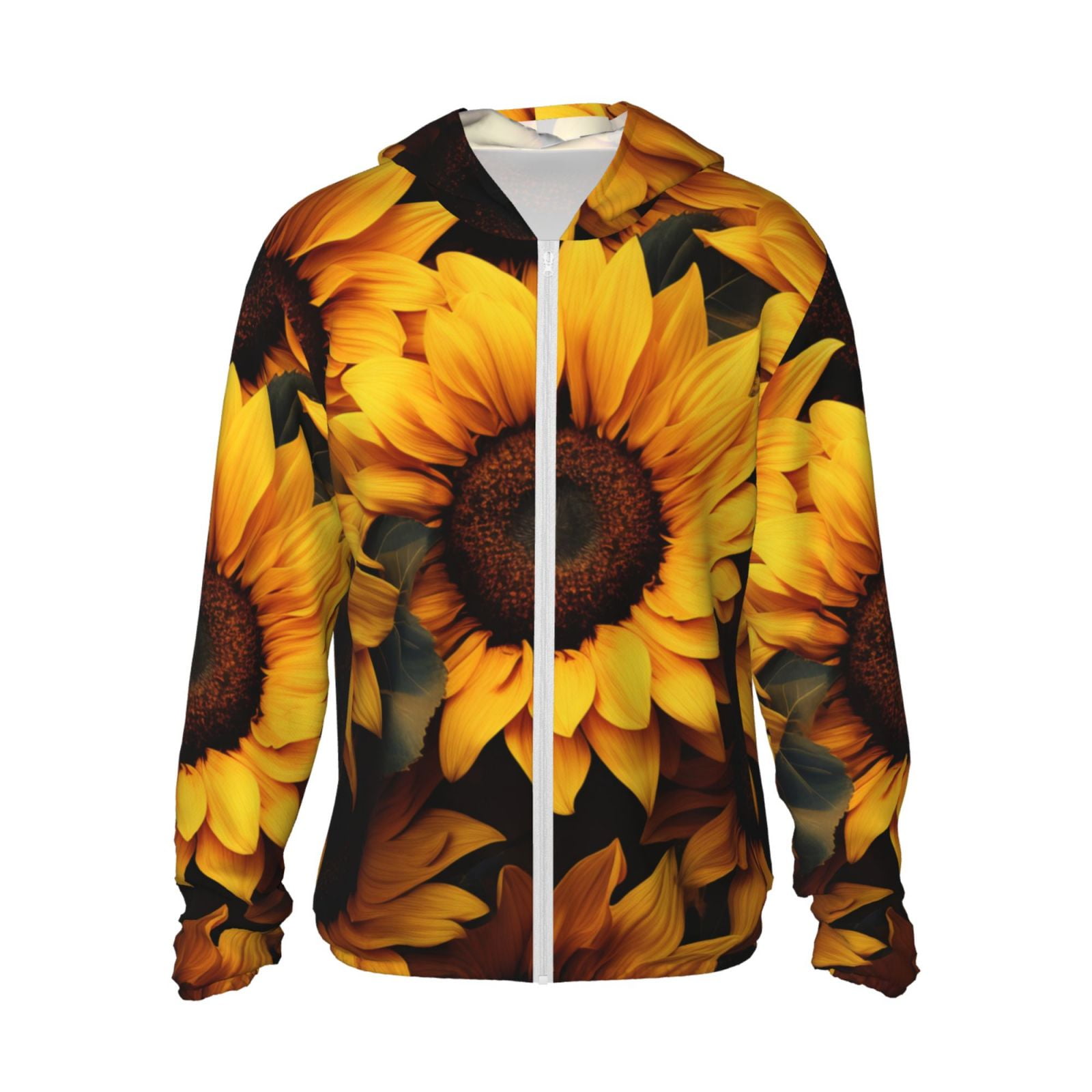 Sun Protection Shirts for Men/Women, Vibrant Sunflower Blooms Long Sleeve Fishing Outdoor Shirts ...
