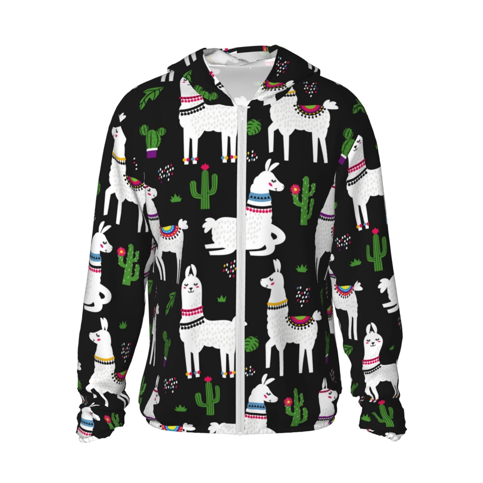 Sun Protection Shirts for Men/Women, llama alpaca cactus black cute ...