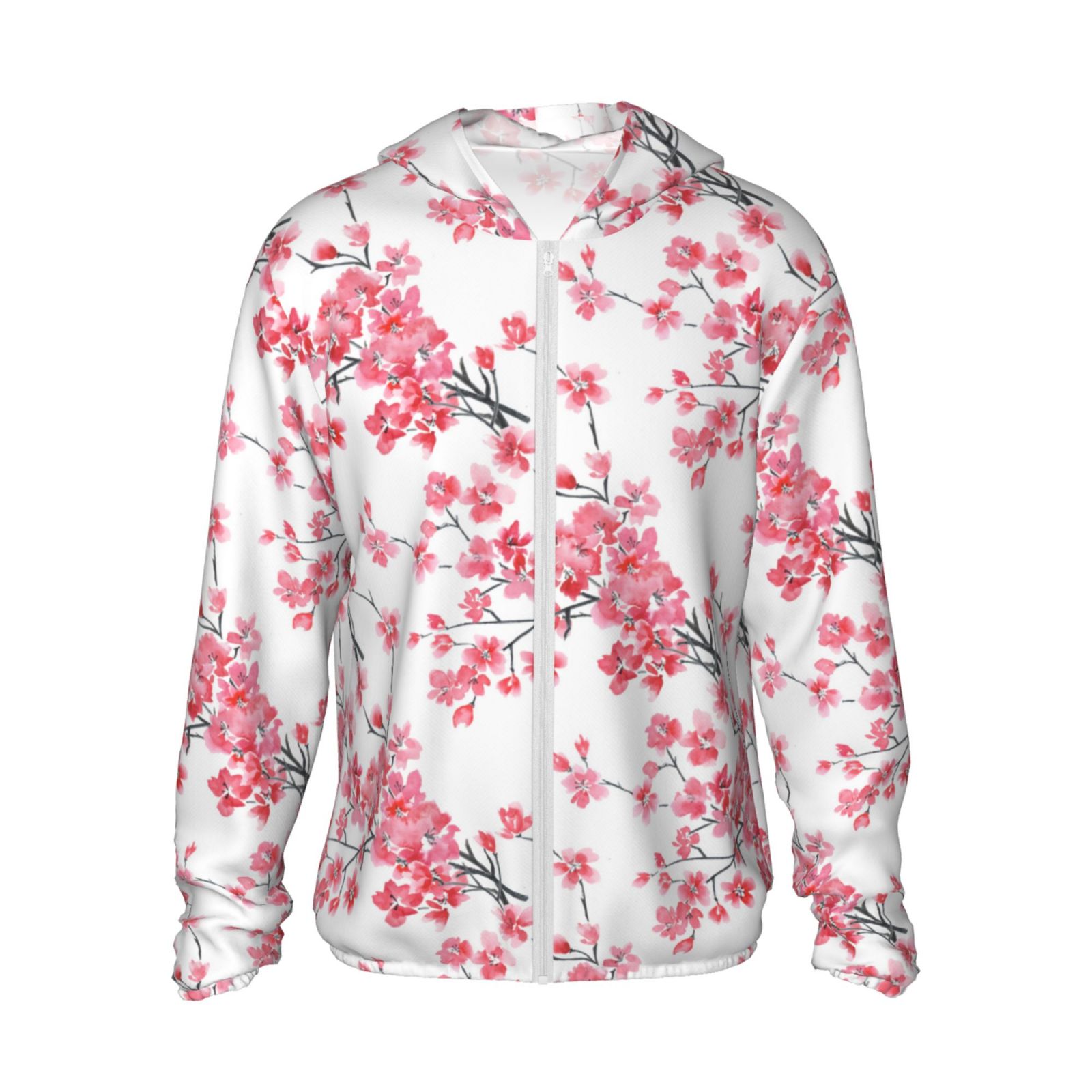 Sun Protection Shirts for Men/Women, pink berry blossoms white Long ...