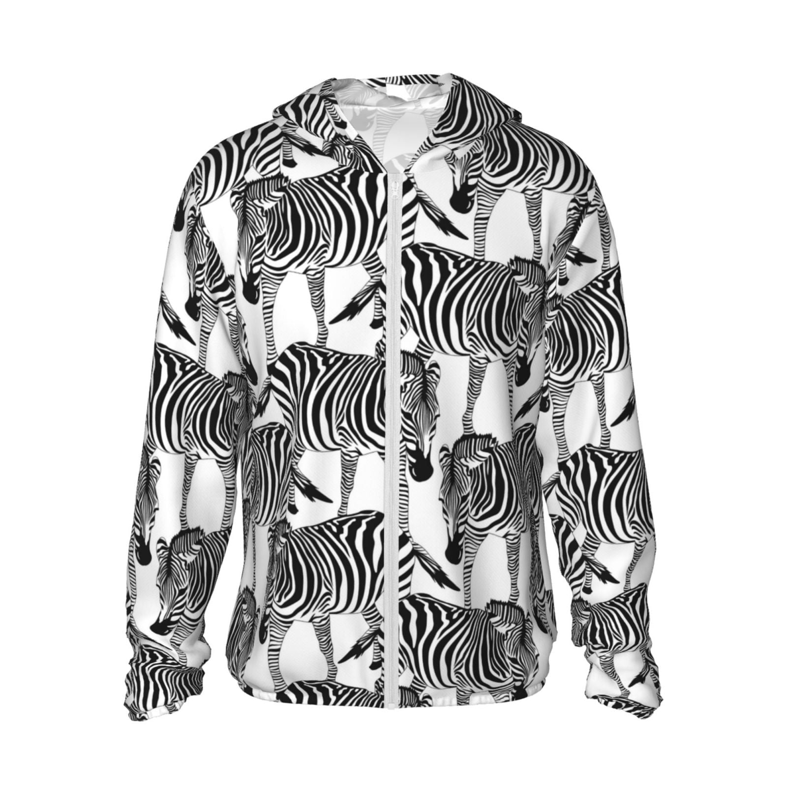 Sun Protection Shirts for Men/Women, trendy Zebra cool black white Long Sleeve Fishing Outdoor ...
