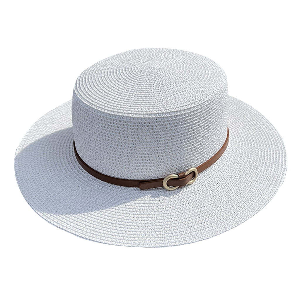 Sun Protective Straw Hat for Adults Summer Sunshades Top Hat Wide Brim ...