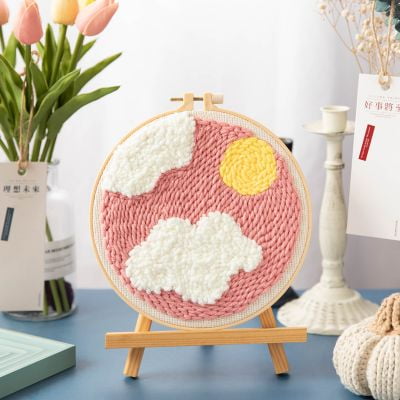 Sun Punch Needle Kits Adults Beginner, Handcraft DIY Craft Hoop Kit ...