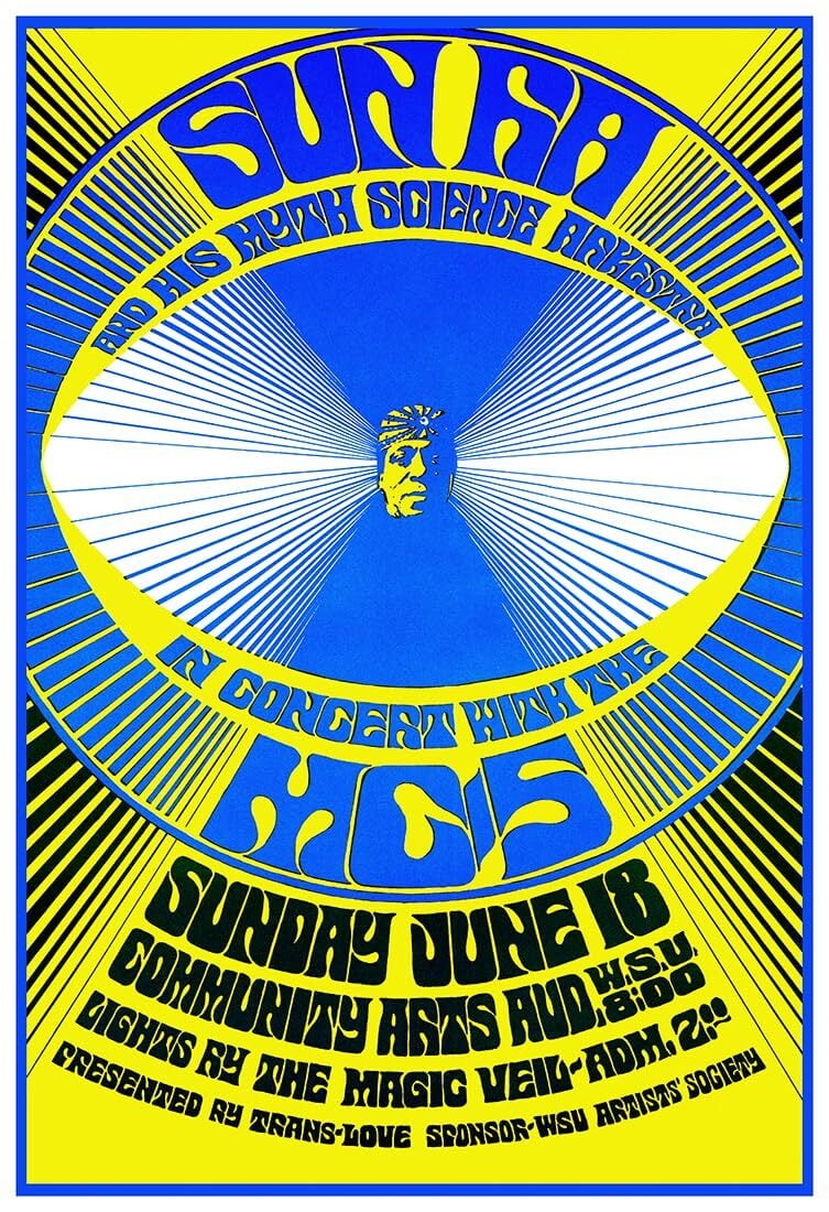Sun Ra & His Myth Science Arkestra Concert Poster, Jazz, Sun Ra, Art ...