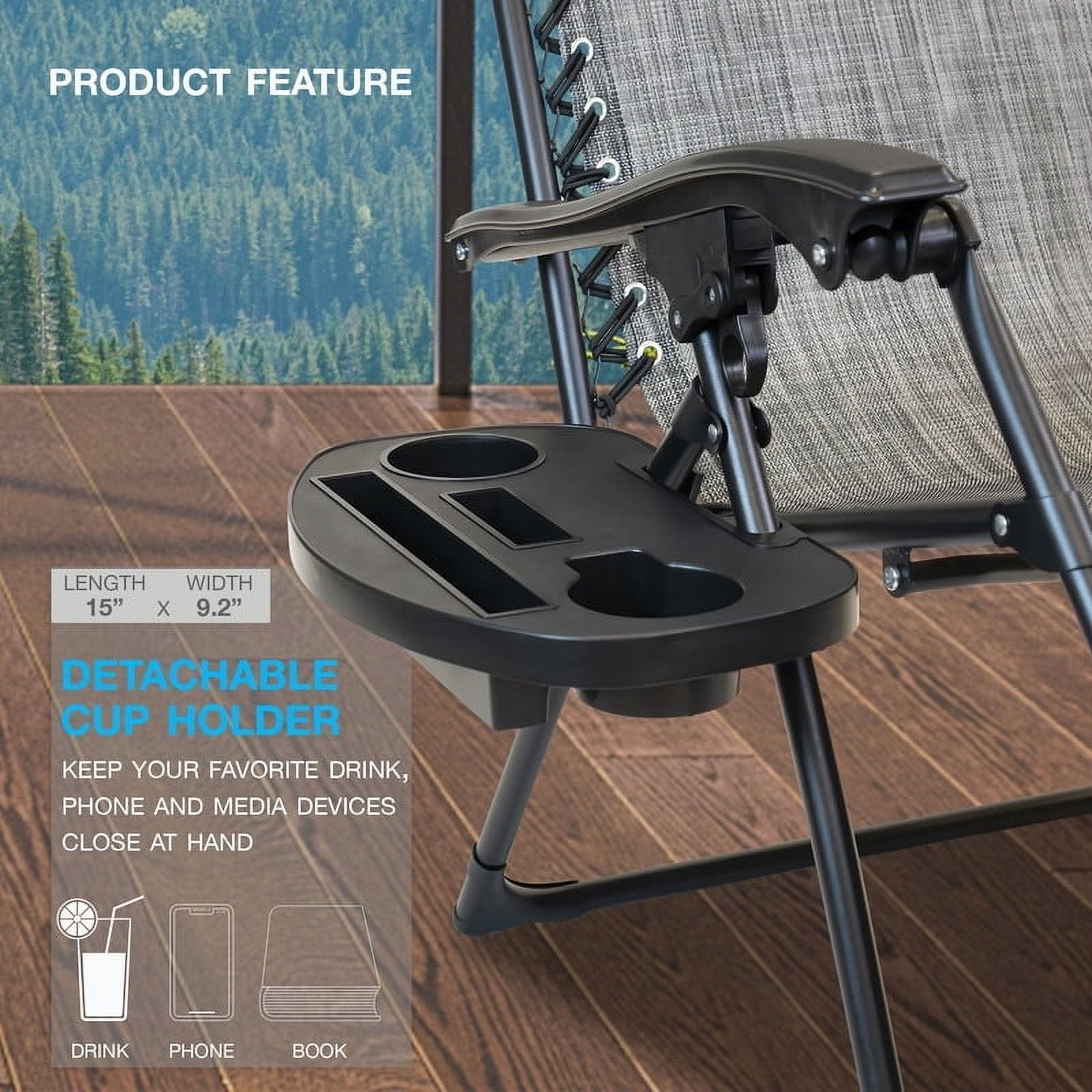 Sun-Ray 1pc Oversized Zero Gravity Chair Grey - Walmart.com