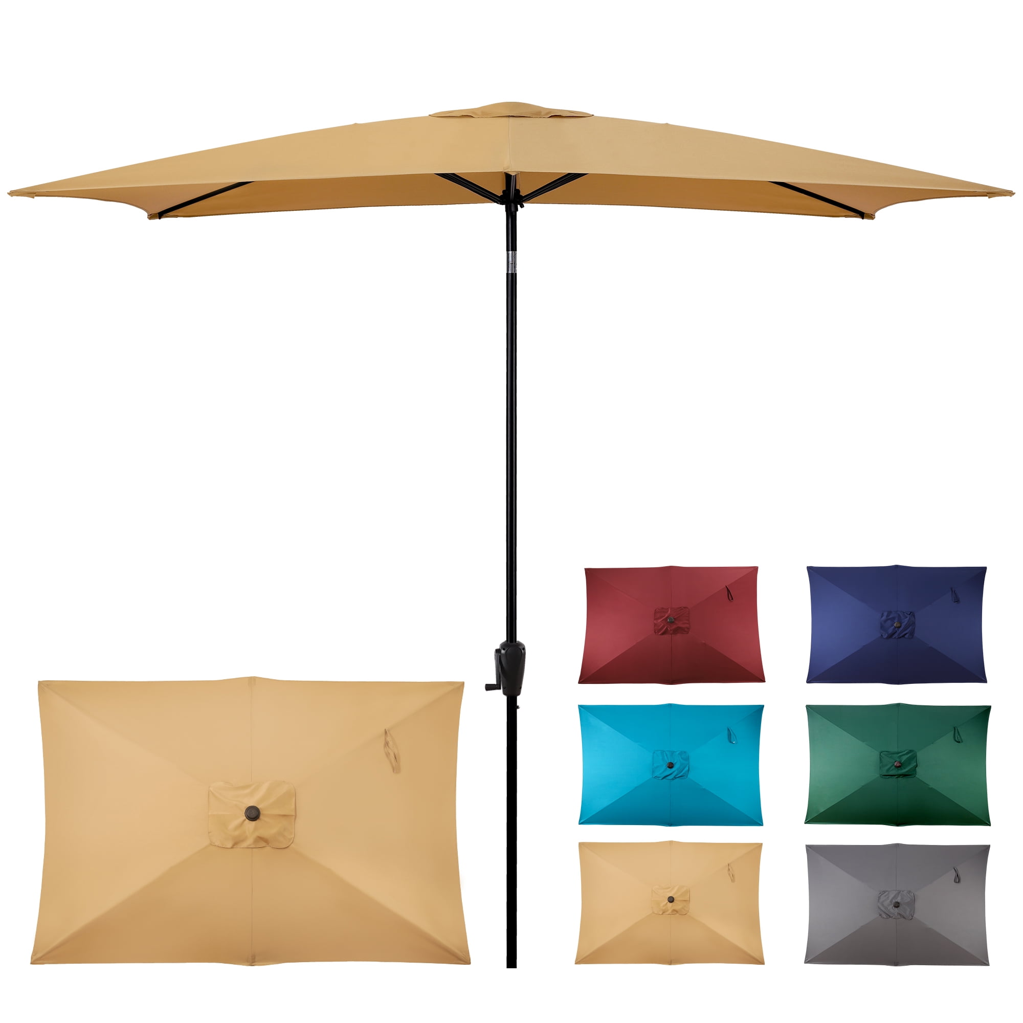 BrylaneHome Oversized Rectangular Umbrella - Taupe - Walmart.com