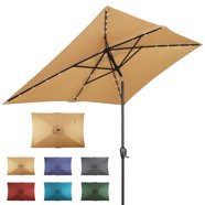 Ainfox 10ft Patio Led Lighted Umbrella with Weight Base,Outdoor Table ...