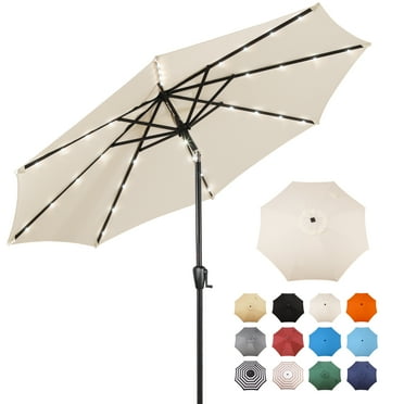 CHYVARY 10ft LED Outdoor Patio Umbrella, Round Canopy Offset Umbrella ...