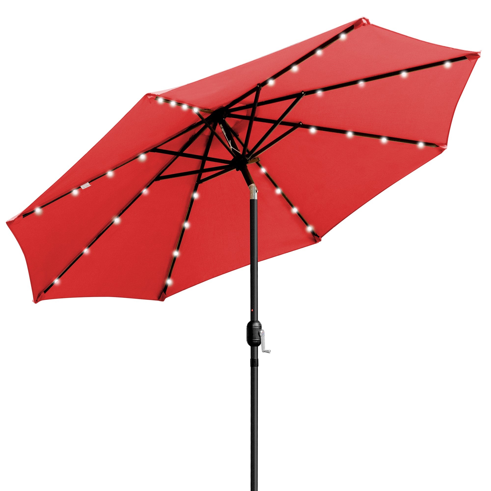 Sun-Ray 9 ft. Aluminum Round Next Gen Solar Lighted Patio Umbrella ...
