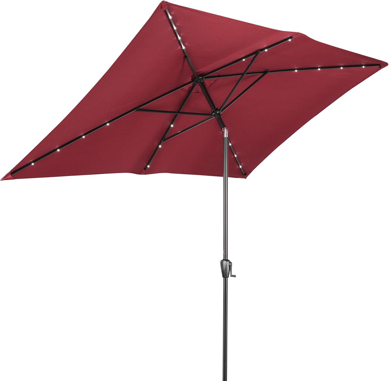 Sun-Ray Rectangular Patio Umbrella 6.6ft by 10ft with 22 Solar Powered ...