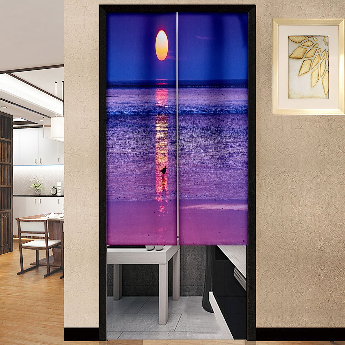 Sun Rays Clouds Mountain Peaks Japanese Door Curtain Kitchen Partition ...