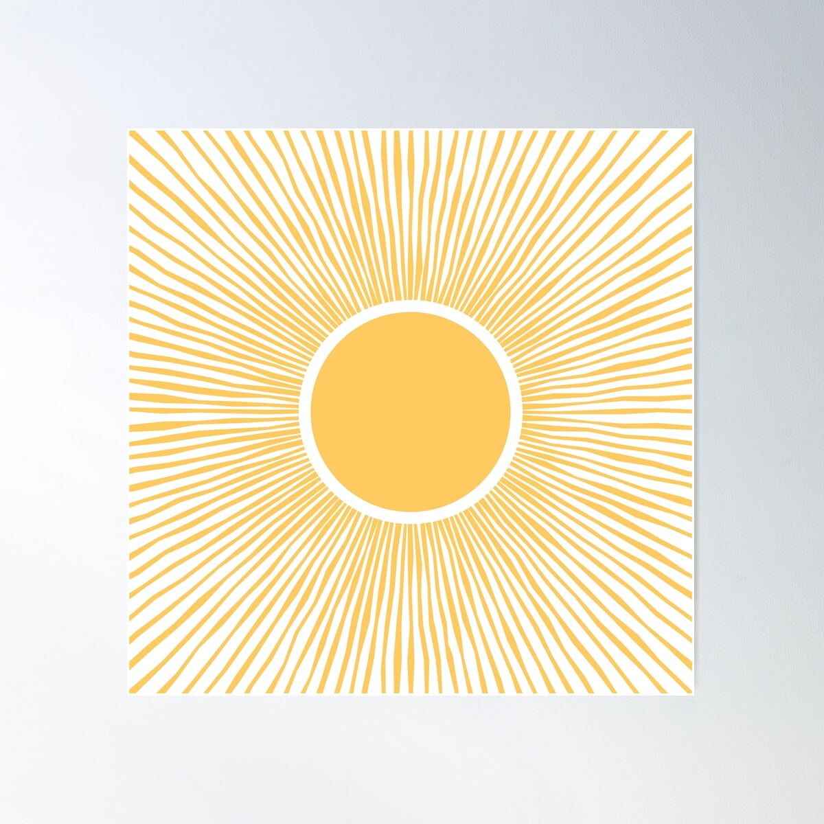Sun Rays Square Poster Wall Art, Modern Wall Decor For Living Room ...