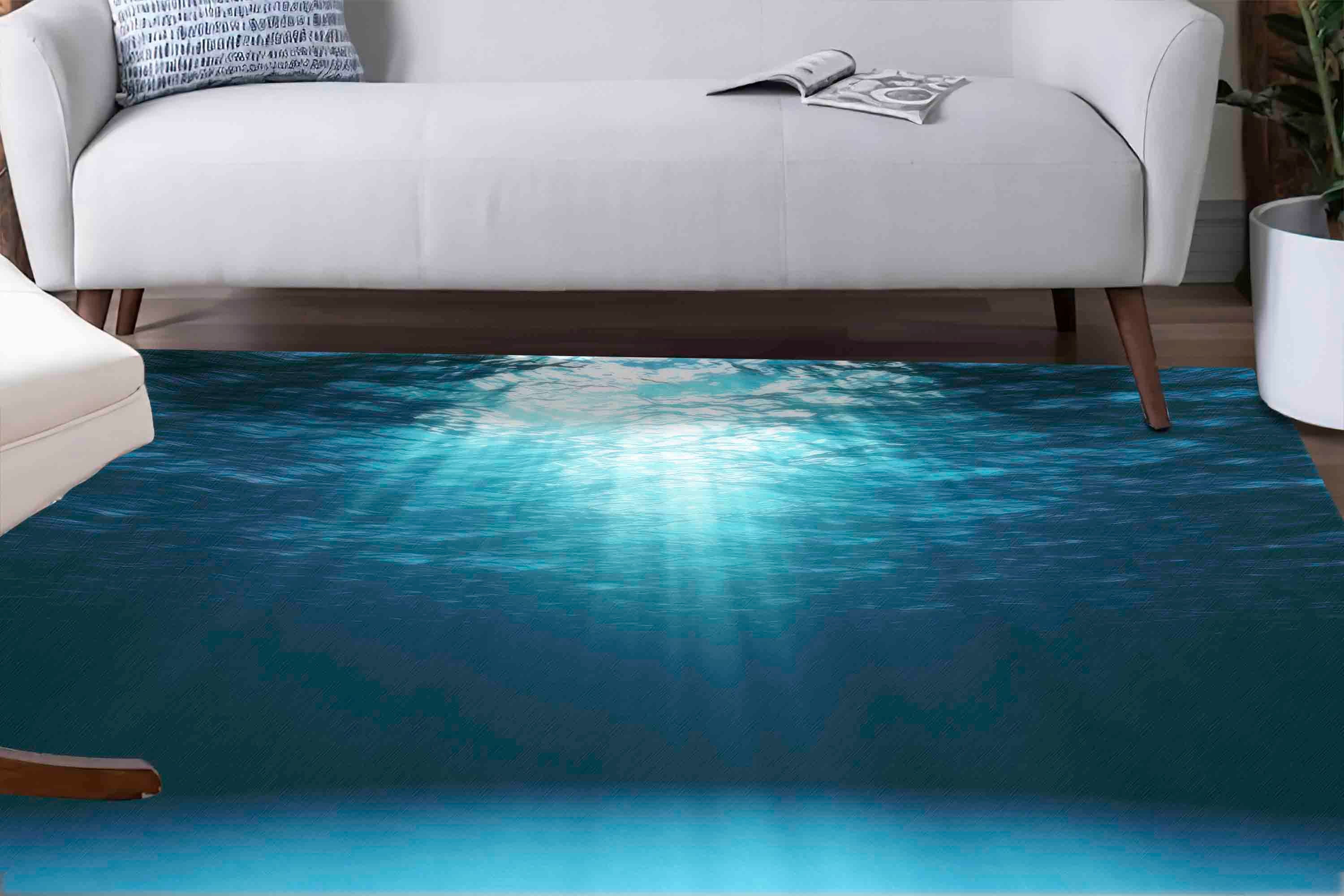 Sun Rays Underwater Rugs, Blue Rugs, Coastal Rug, View Rug, Pattern Rug ...