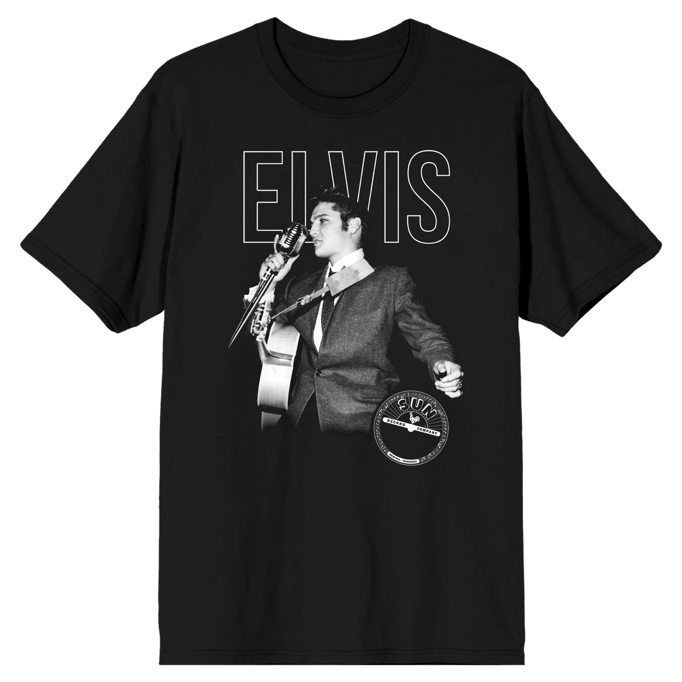 Sun Records Elvis Presley King of Rock and Roll Men's Black Short Sleeve Tee-XS - Walmart.com