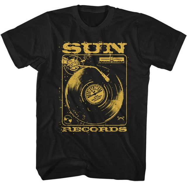 Sun Records Gold Turntable Where Rock N Roll Was Born Mens T Shirt