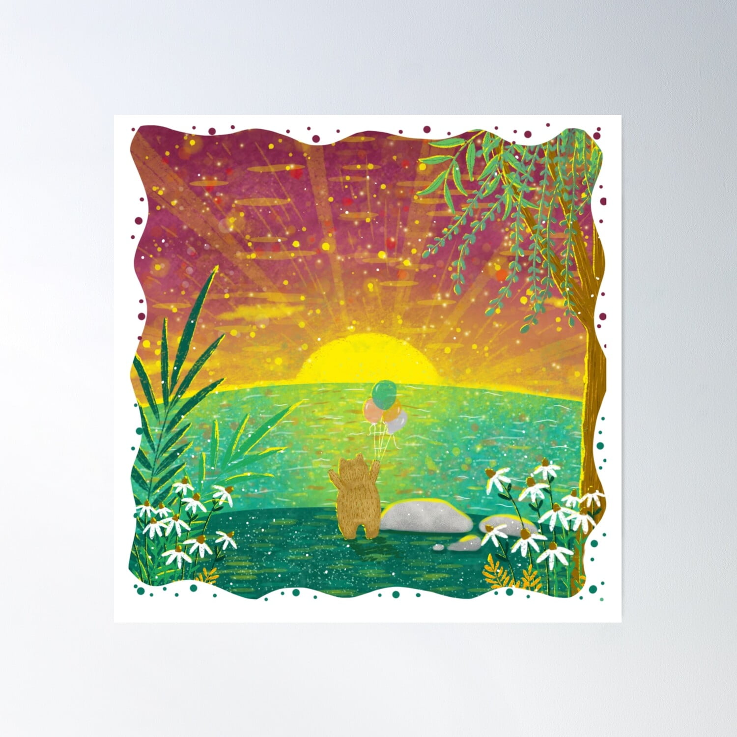 Sun Rise Poster Wall Art, Modern Wall Decor, 24x24 UNFRAMED - Walmart.com