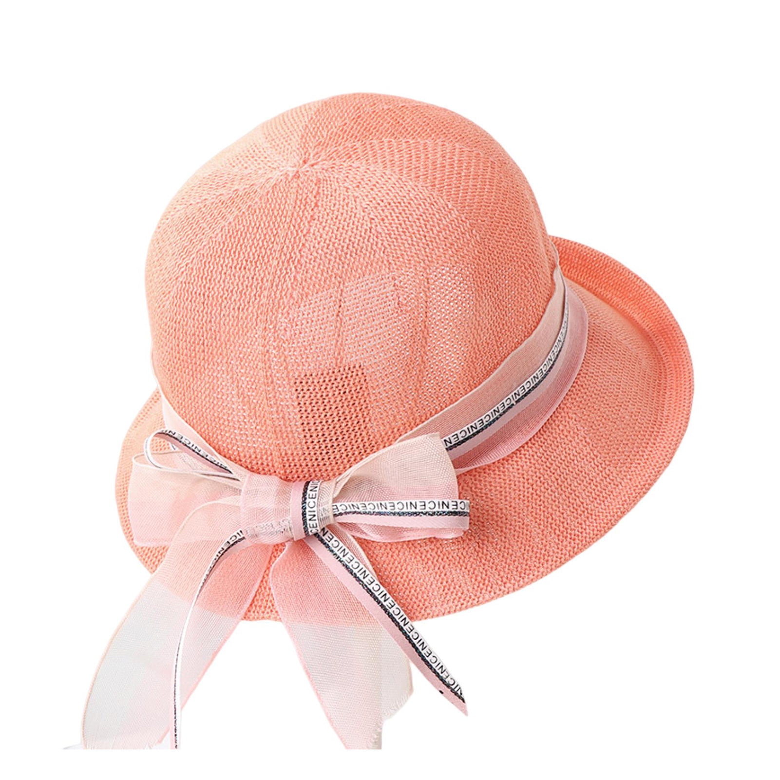 Sun Round Dome Floppy Hats With Arm Bag Ribbon Bowknot Decor for Women ...