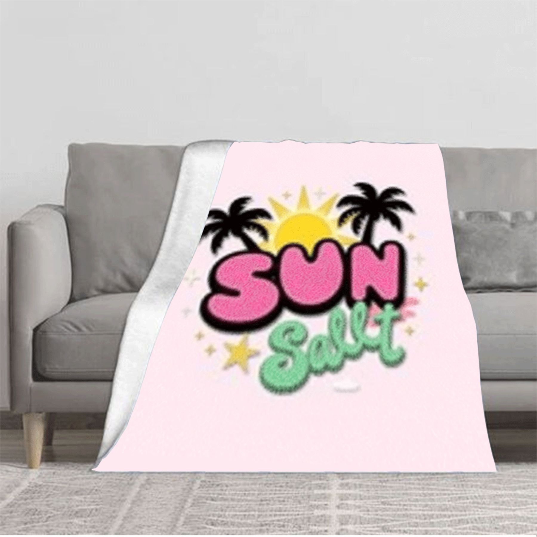 Sun Salt Flannel Blanket - Soft Cozy and Warm with Cheerful Beach ...