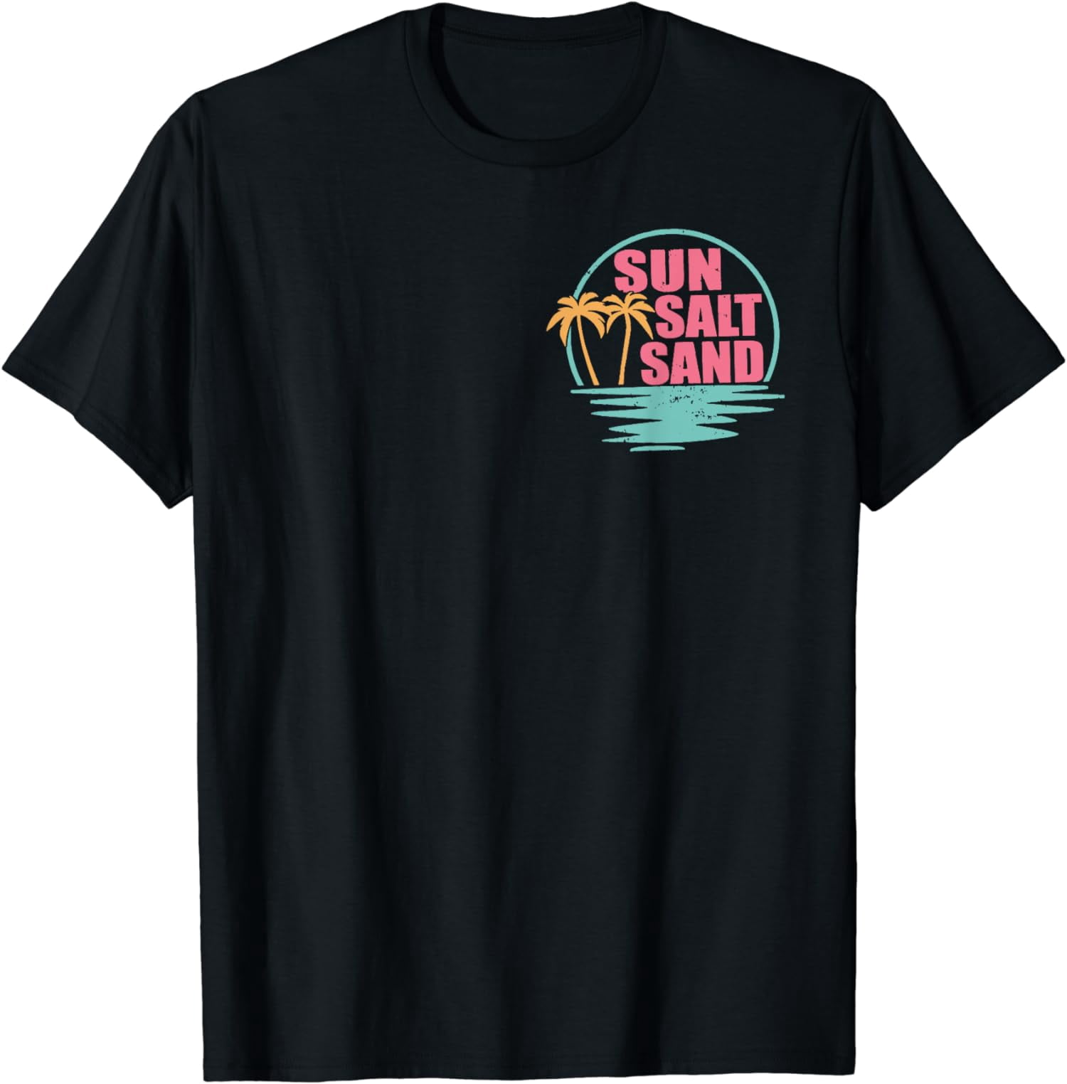 Sun Salt Sand Funny Beach Palm Tree Summer Vacation T-Shirt - Walmart.com