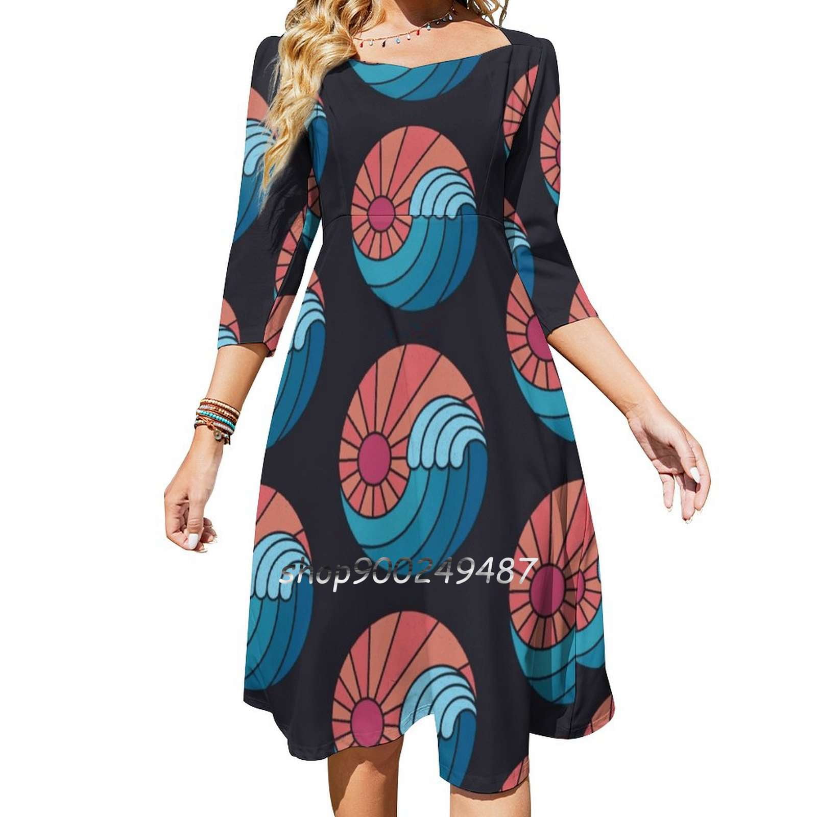 Sun & Sea Evening Party Dresses Midi Sexy Dress Female Sweet One Piece ...