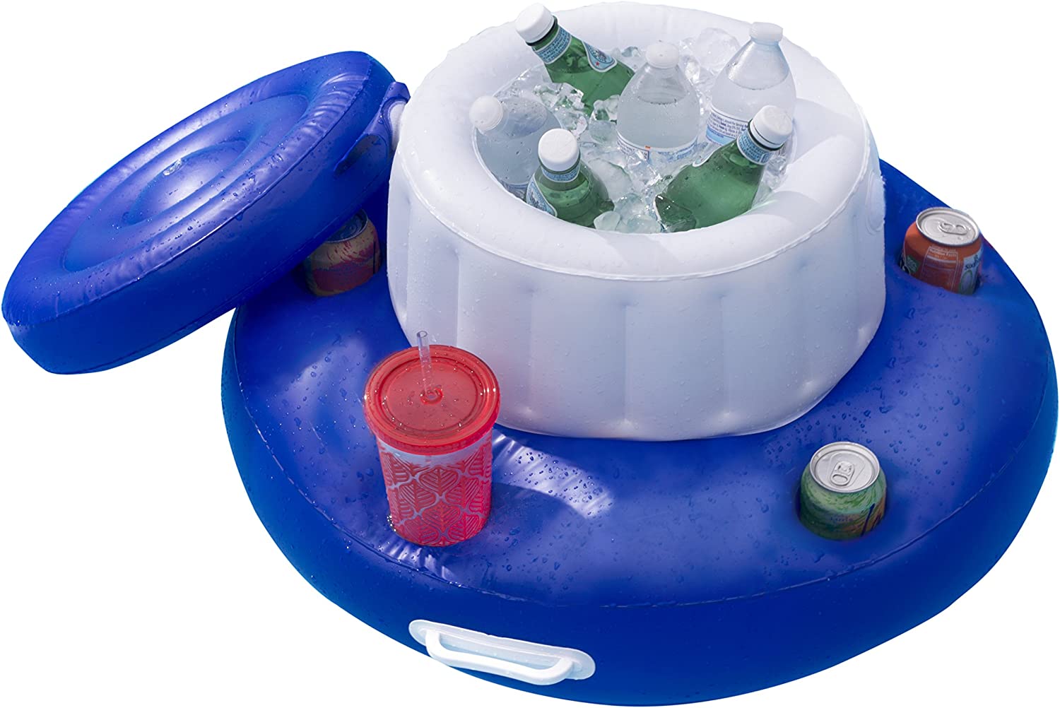 Sun Searcher Chill Out Inflatable Floating Cooler with 5 Beverage ...