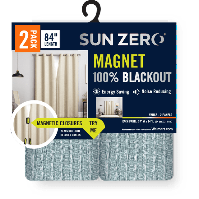 Sun Sero Vance Magnet Closure Blackout Curtain Pair - Walmart.com