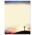 Sun Setting Cross Letter Paper - Set of 25 Religious Easter stationery ...