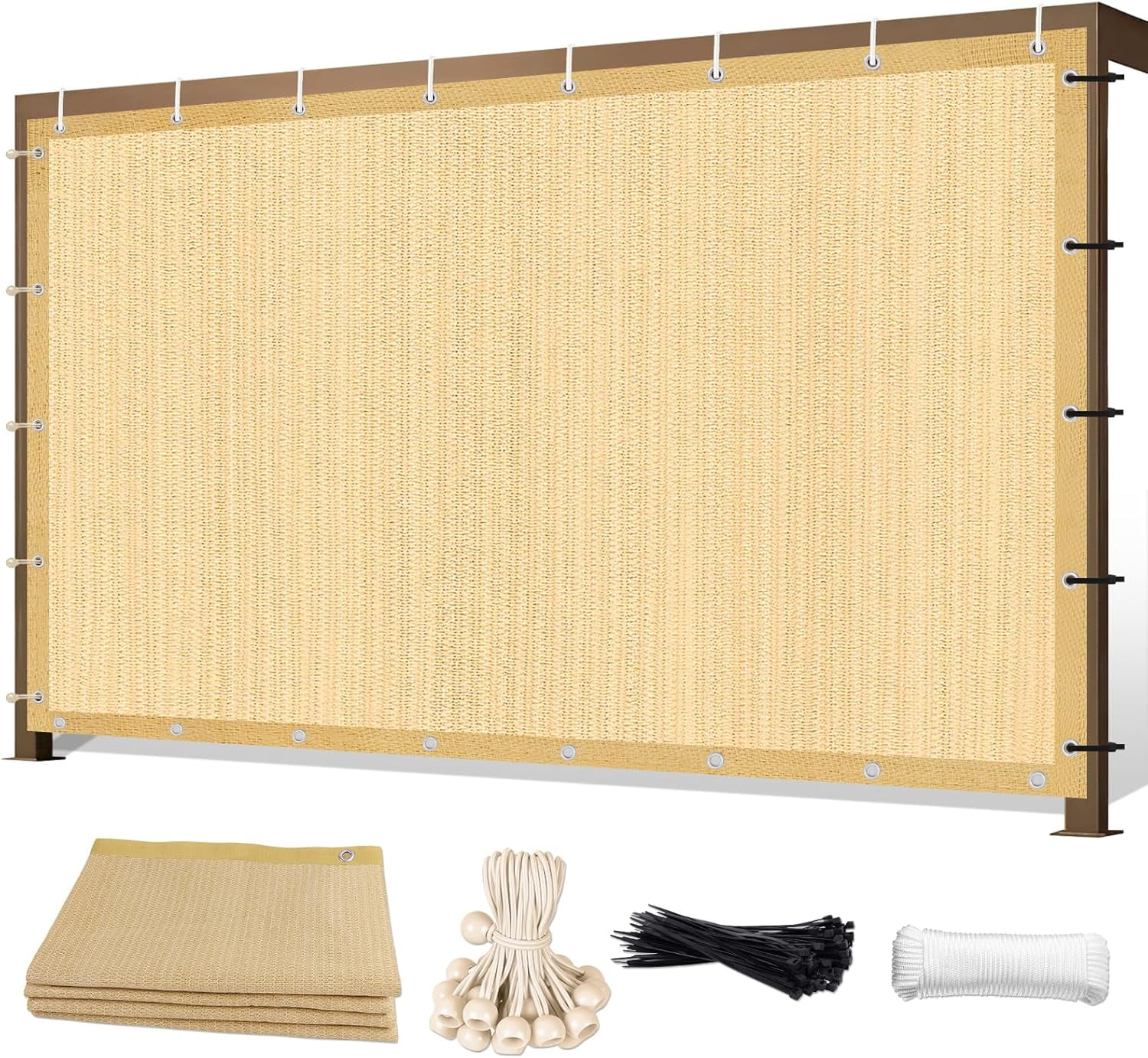 Sun Shade Cloth Outdoor Patio Mocha Pergola Shades Cover Privacy Screen ...