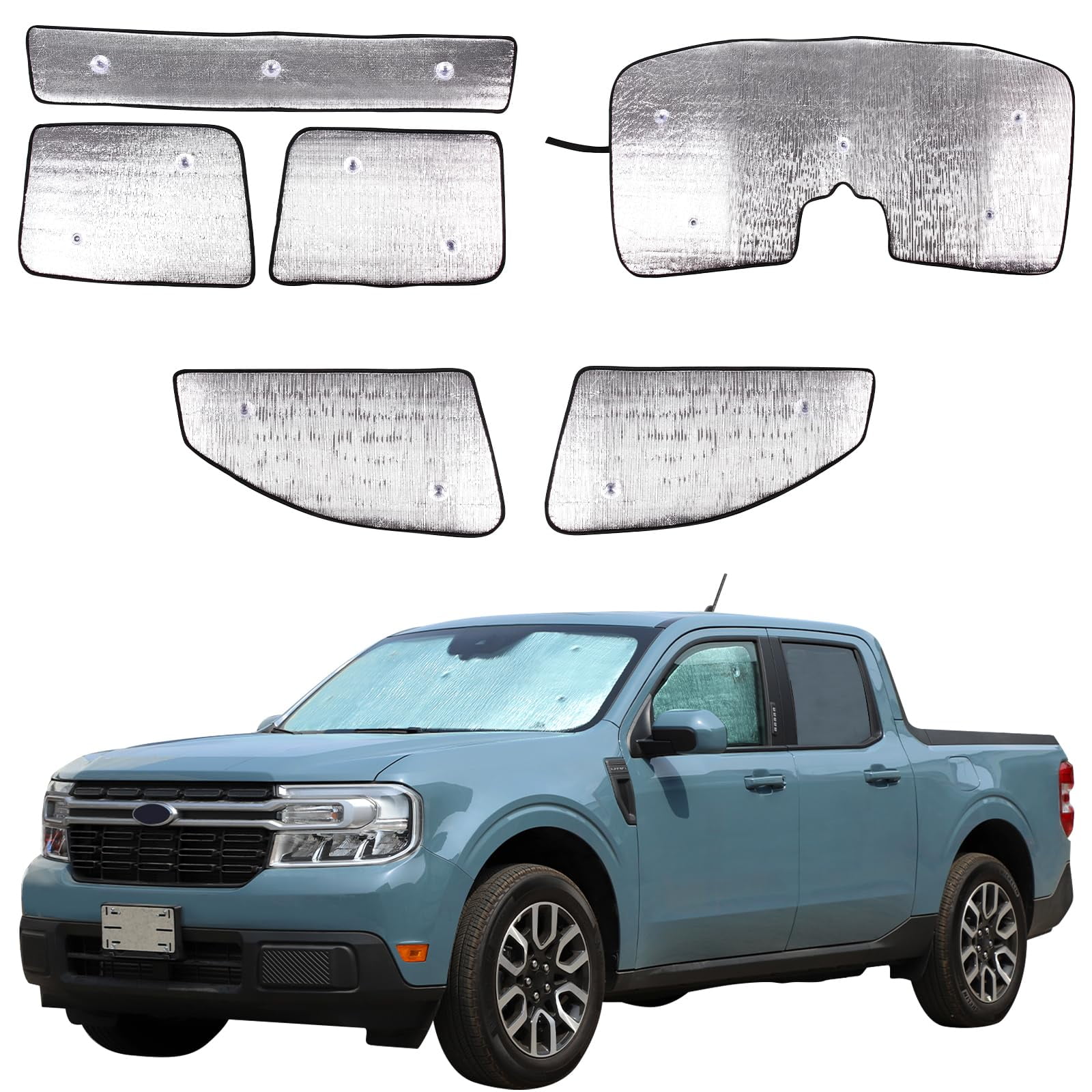 Sun Shade Full Front Rear Window Shades Compatible with Ford Maverick ...