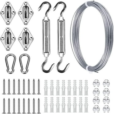 Trianu 6.5ft Stainless Steel Metal Wire Cable Ropes Hardware Kits for ...
