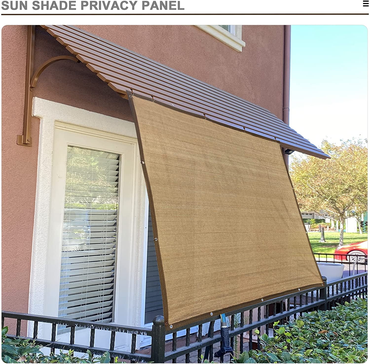 Sun Shade Panel Privacy Screen with Grommets for Outdoor Use, Patio ...
