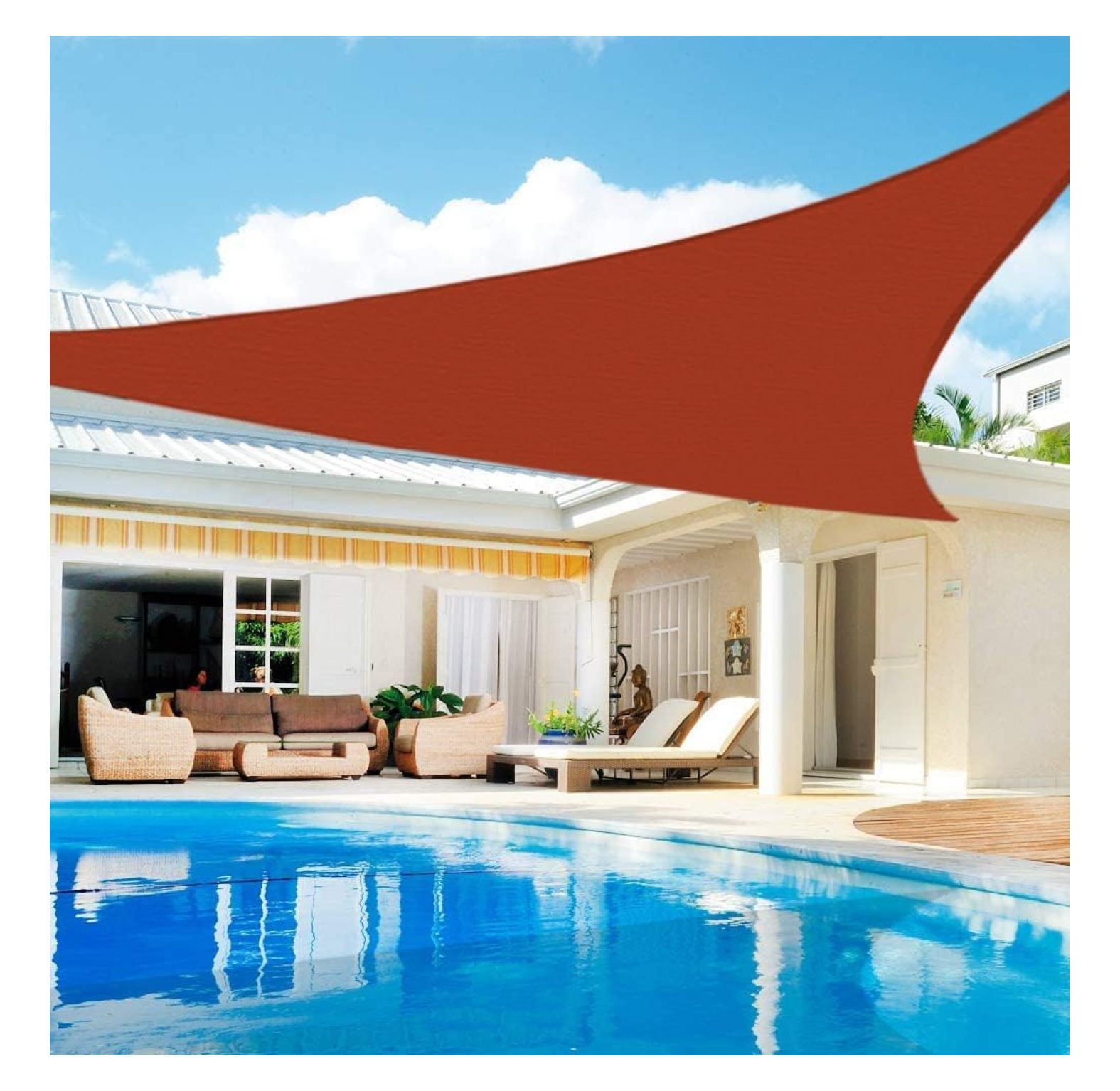 Sun Shade Sail, 10' x 10'x 10' Triangle Canopy Sail UV Block Sun Shade ...