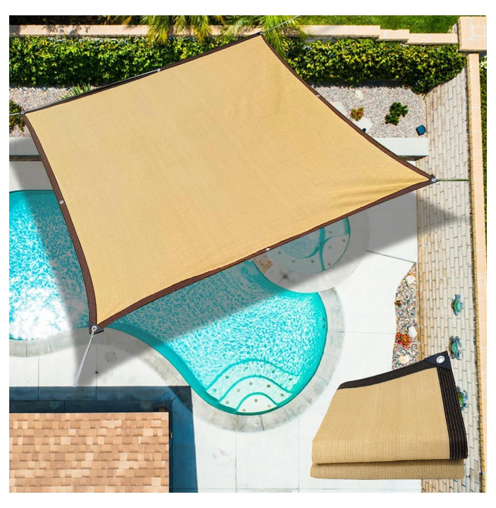 Sun Shade Sail 10' x 13' UV Block Sun Shade for Outdoor Patio Backyard ...