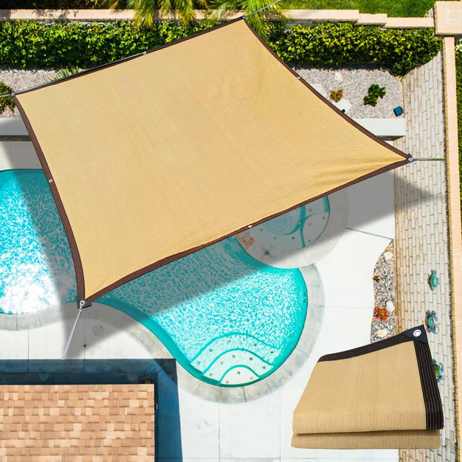 Sun Shade Sail 10' x 13', Waterproof UV Block Sunshade for Outdoor ...