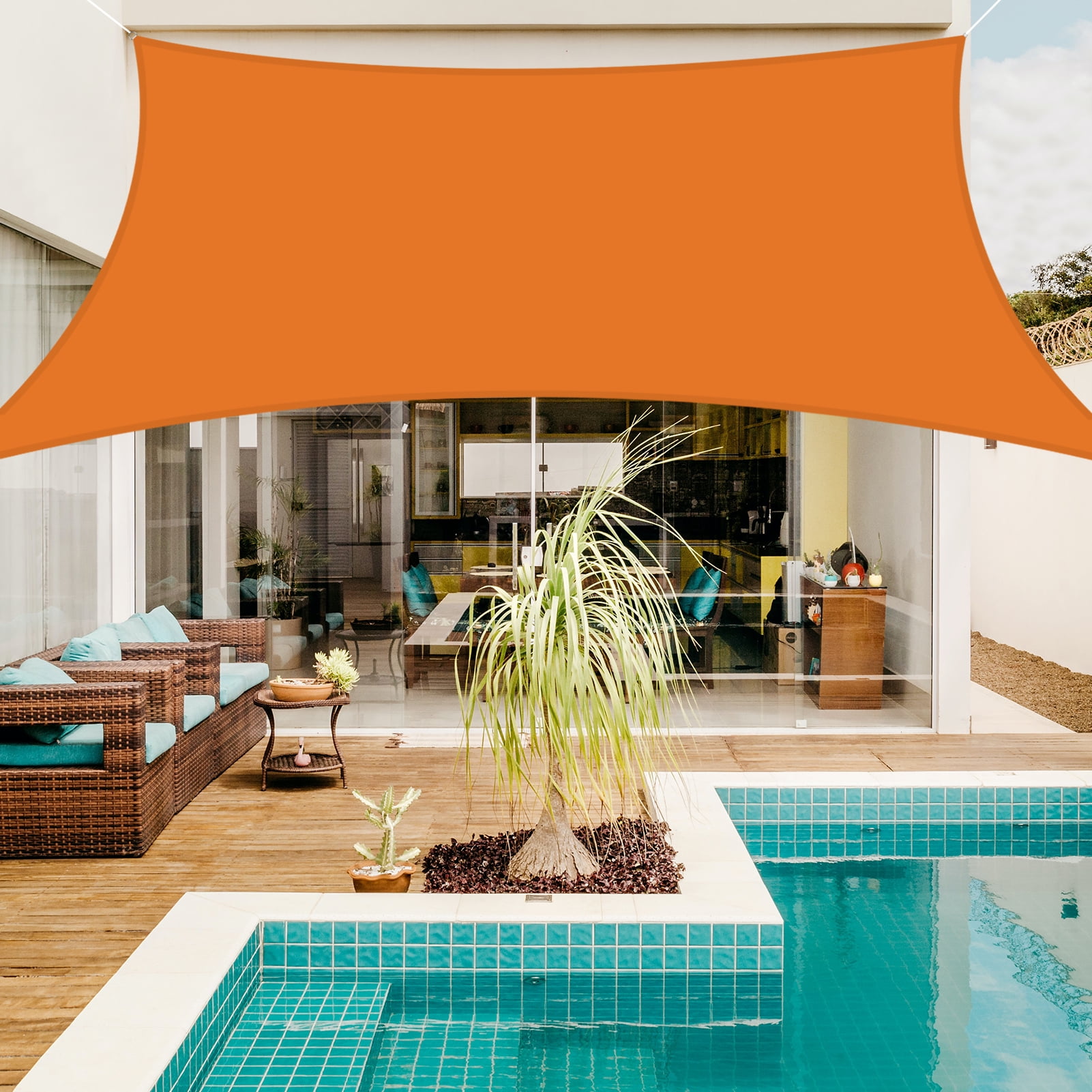 Sun Shade Sail 10'x13' Rectangular UV Protection Outdoor Shade Cover ...