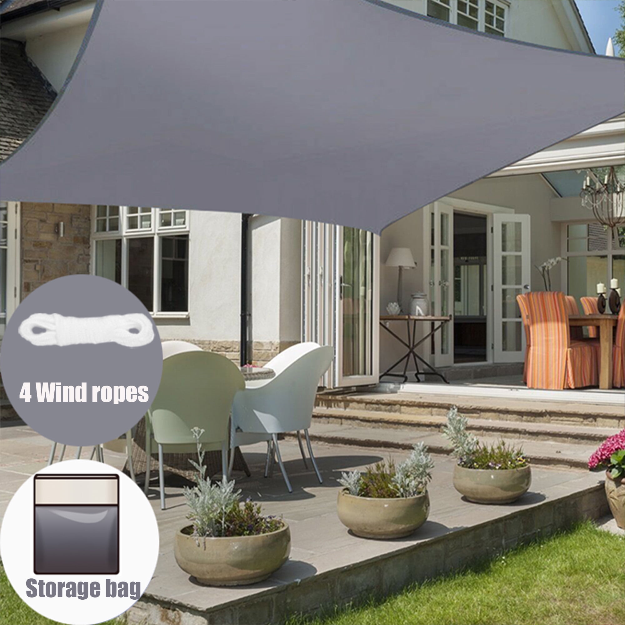 Sun Shade Sail 10'x13' Rectangular UV Protection Outdoor Shade Cover ...
