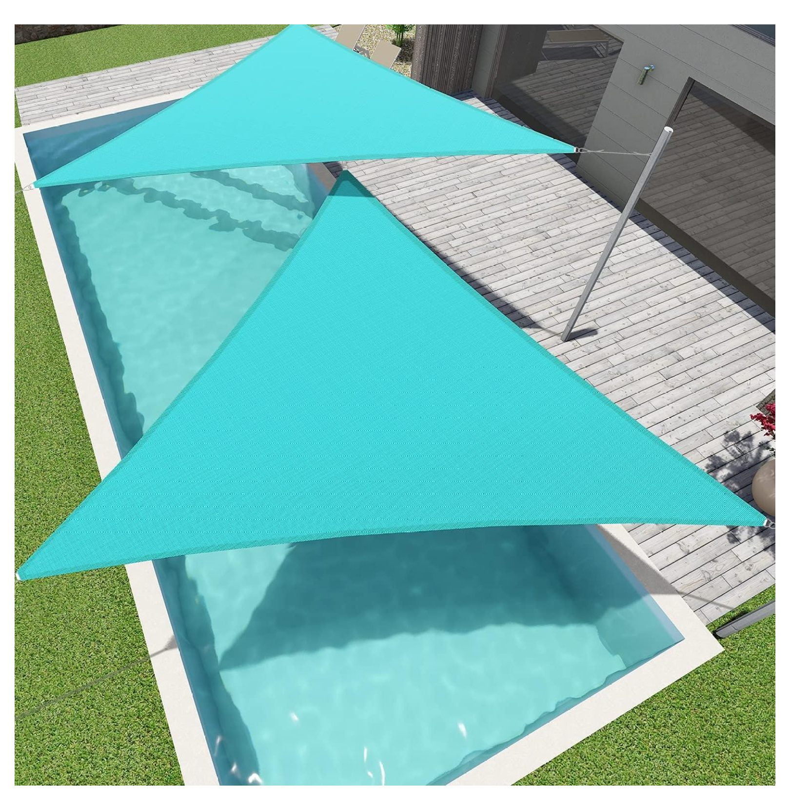 Sun Shade Sail 11' x 11' x 11' Triangle Ice Blue Canopy Awning Fabric ...