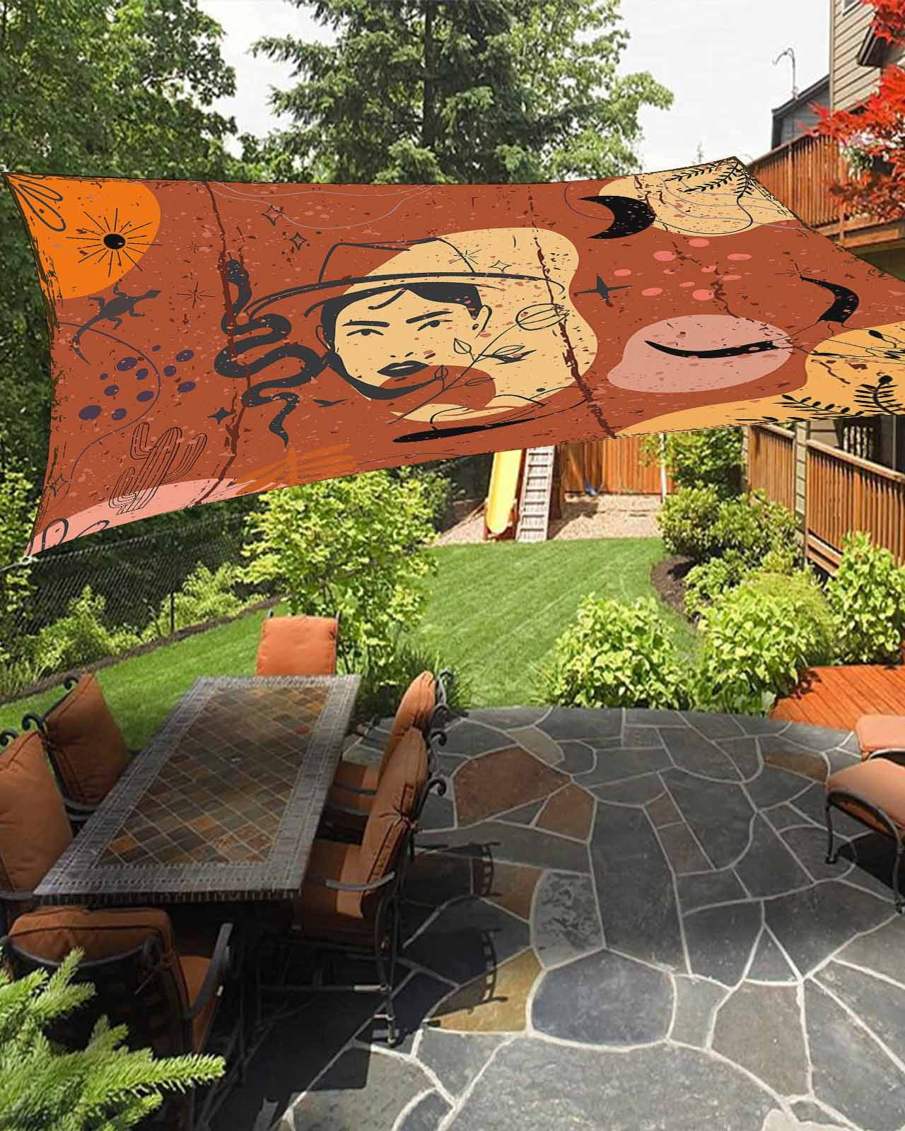 Sun Shade Sail 12x16Ft Bohemian Retro Western Cowboy Desert Cactus Uv ...