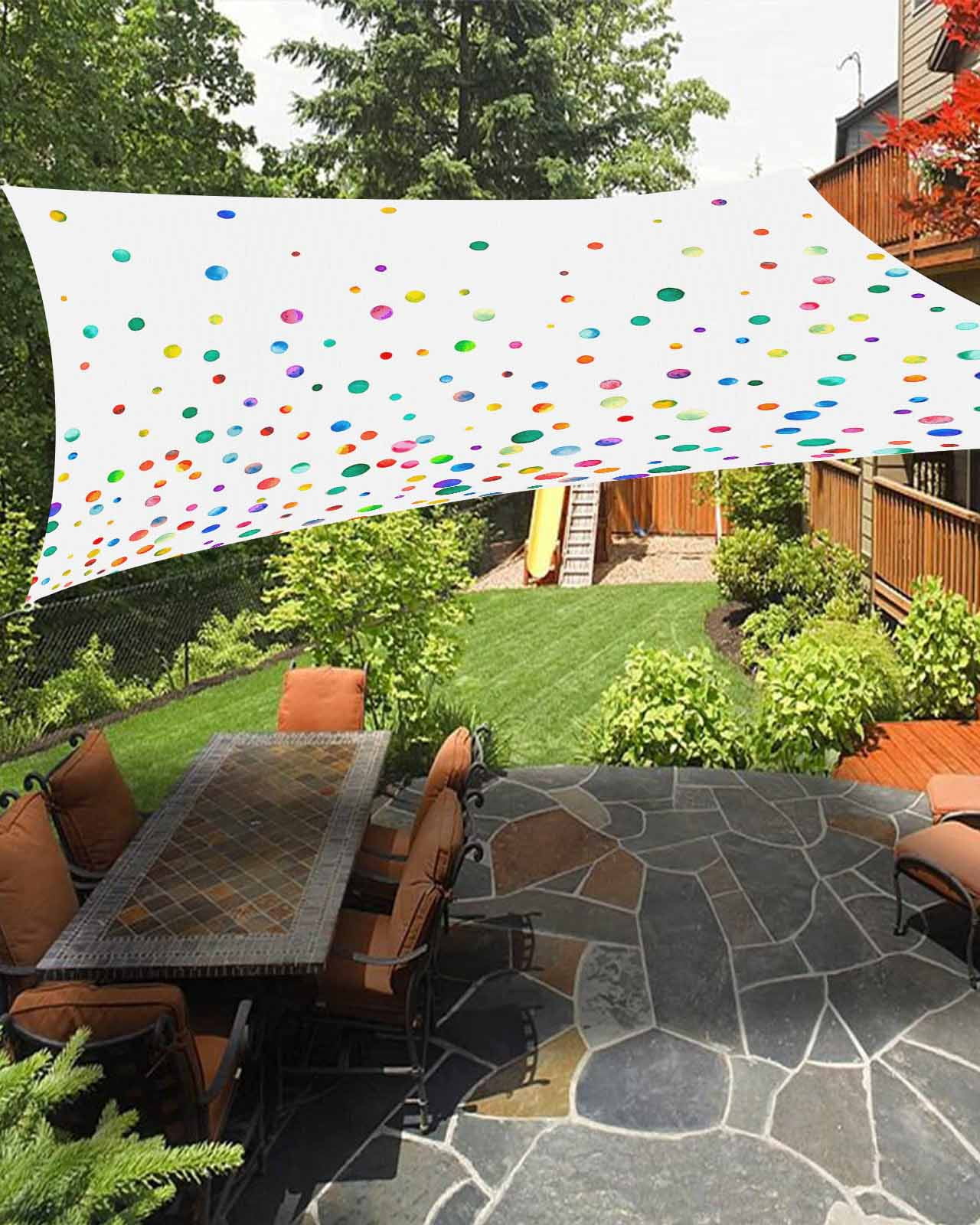 Sun Shade Sail 12x16Ft Colorful Polka Dots Pattern Uv Block Sunshade ...