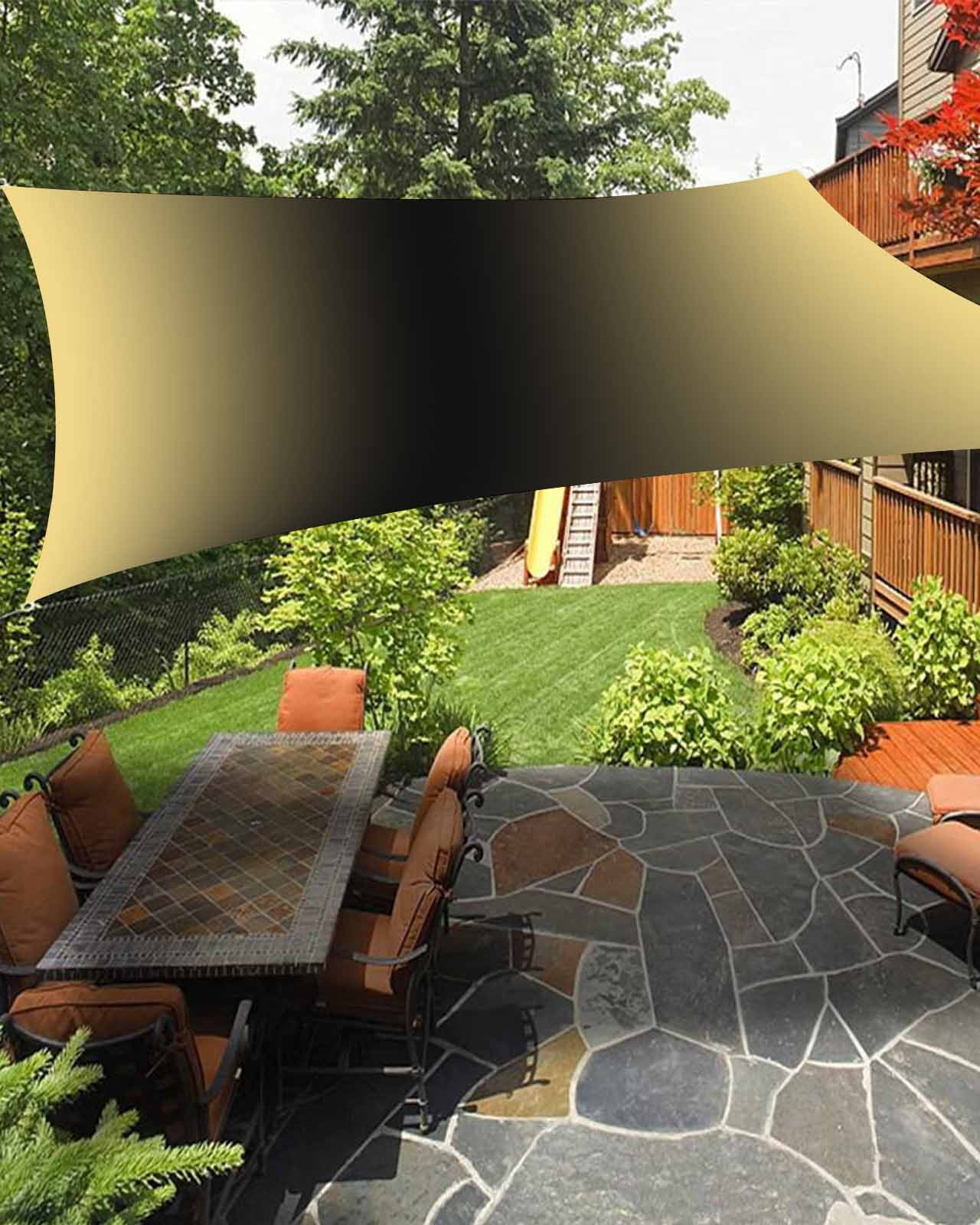 Sun Shade Sail 12x16Ft Ombre Abstract Gradient Lemon Yellow and Black ...