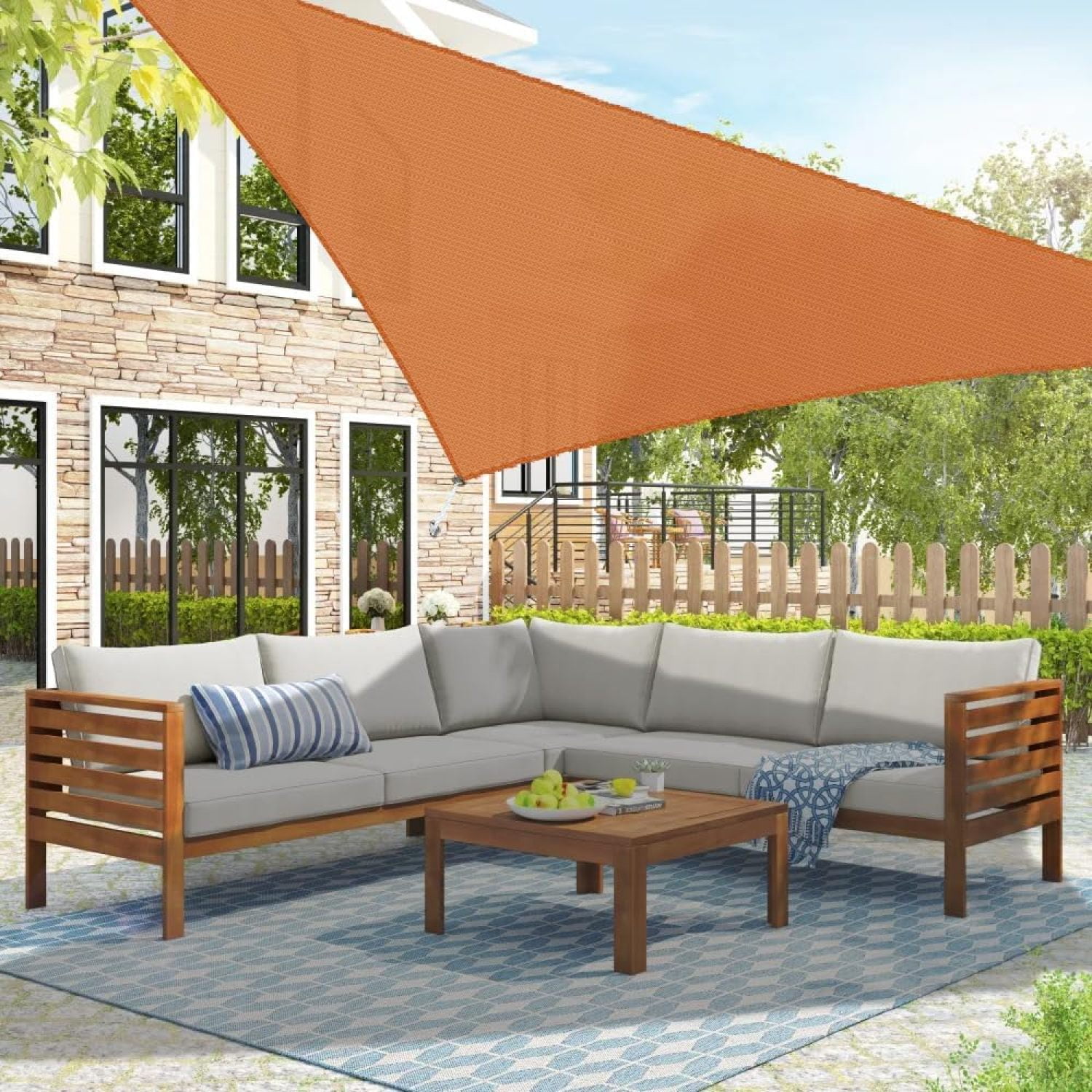 Sun Shade Sail 13' x 13' x 13' Triangle Canopy Awning Fabric Cloth ...