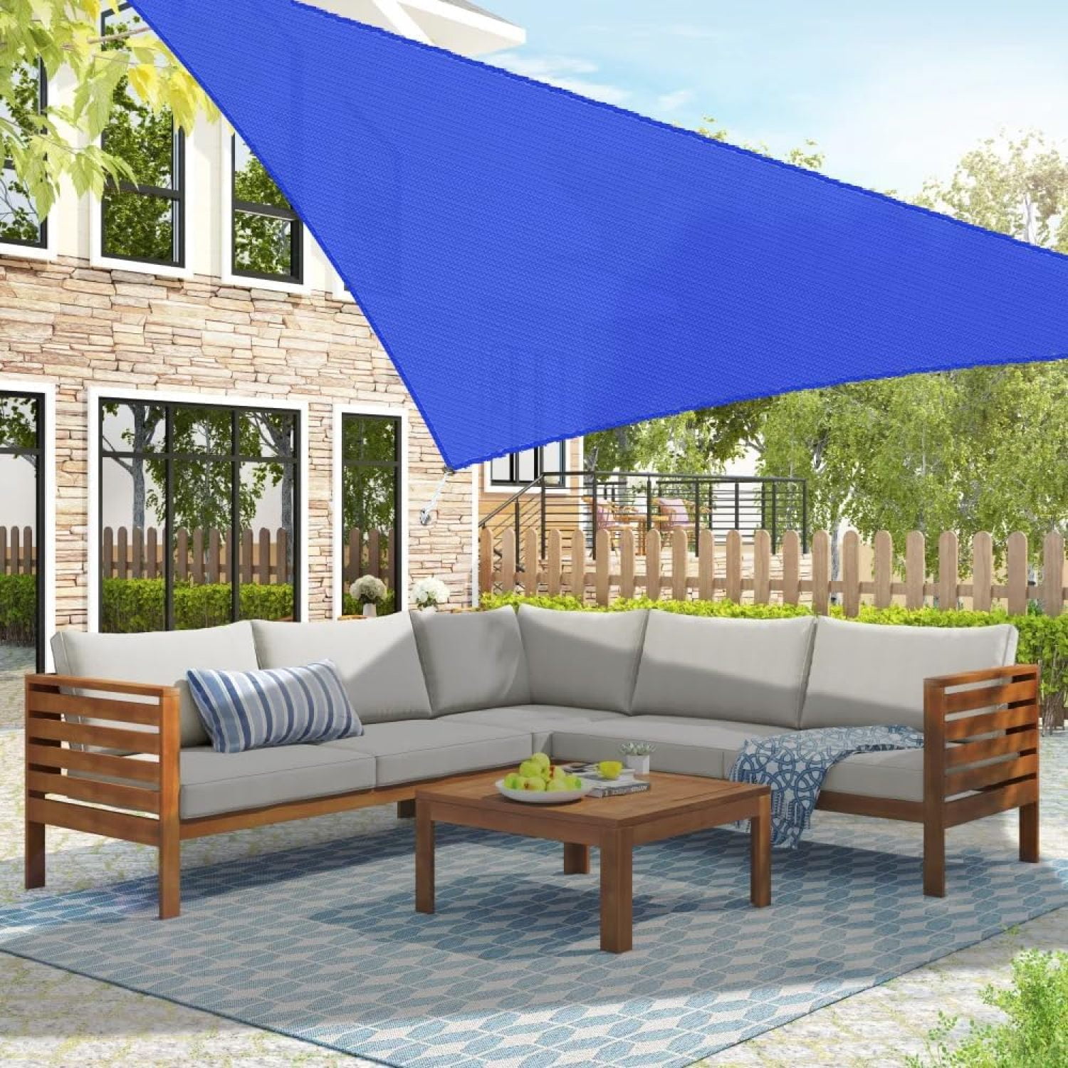 Sun Shade Sail 13' x 13' x 13' Triangle Canopy Awning Fabric Cloth ...