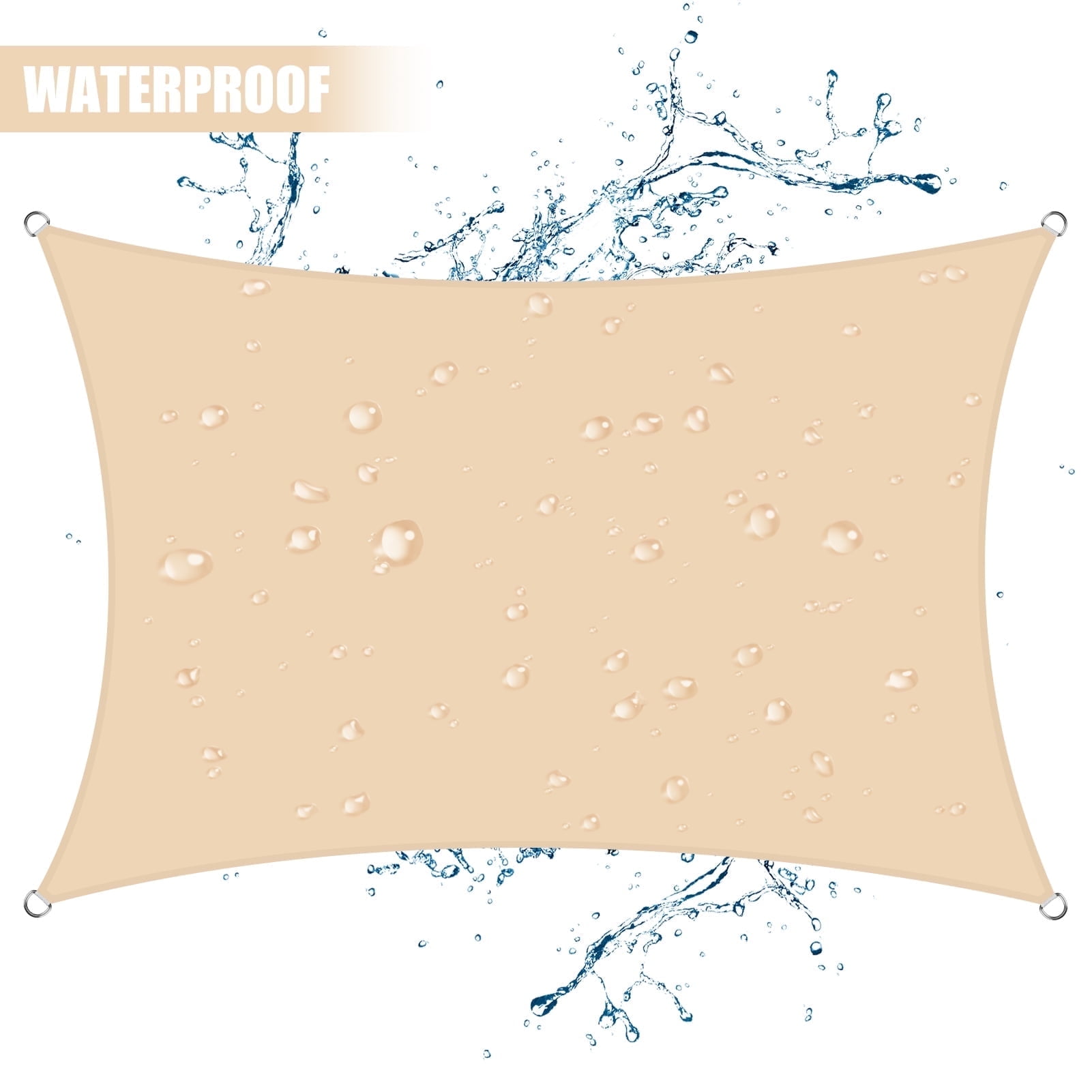 Sun Shade Sail 13'x16' Rectangular UV Protection Outdoor Waterproof ...