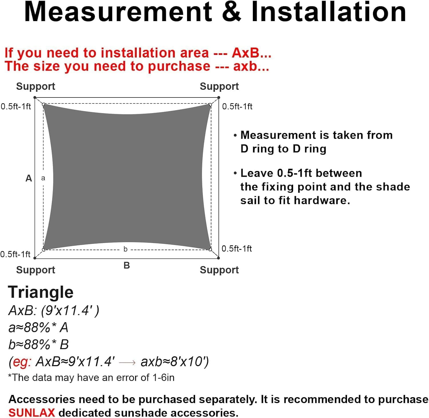 Sun Shade Sail 14' x 15' Dark Grey Rectangle UV Blocking Outdoor Patio ...