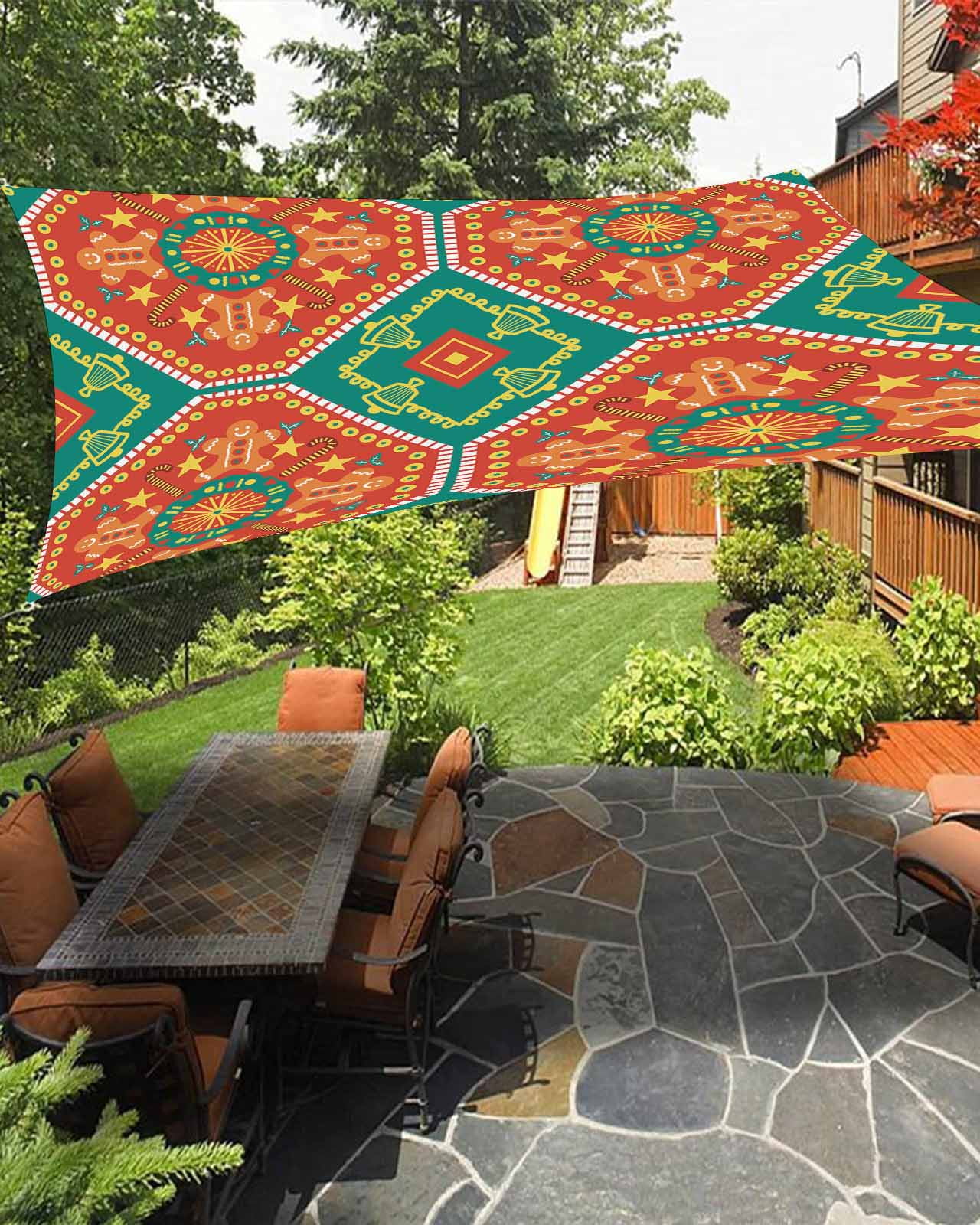Sun Shade Sail 14x18Ft Abstract Geometric Bohemian Ethnic Symbols ...