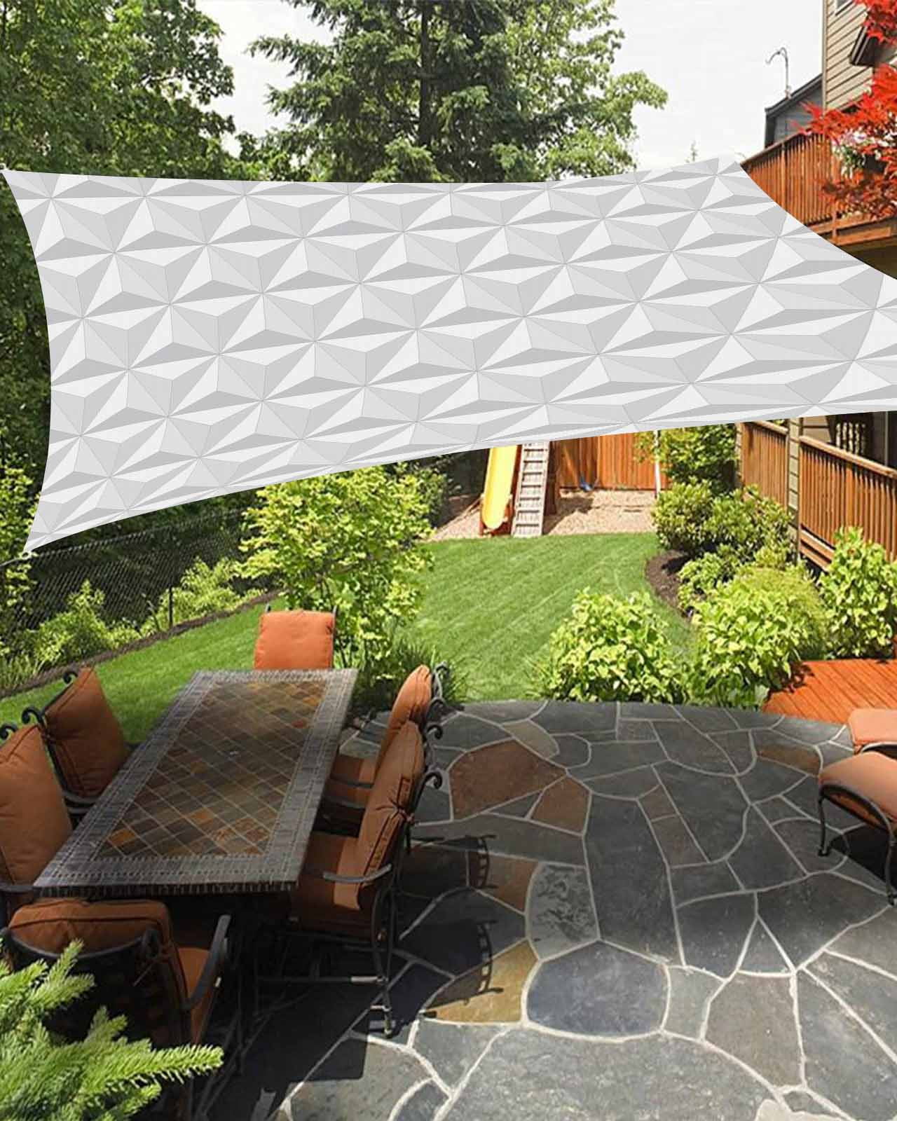 Sun Shade Sail 14x18Ft Abstract Geometric Triangle Gradient Gray Uv ...