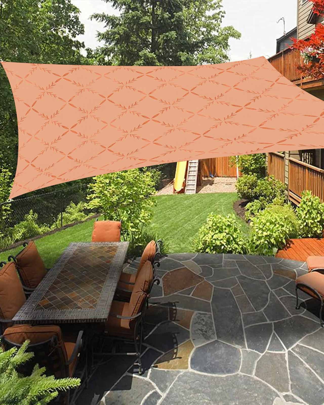 Sun Shade Sail 14x18Ft Abstract Peach Diamond Plaid Texture Uv Block ...
