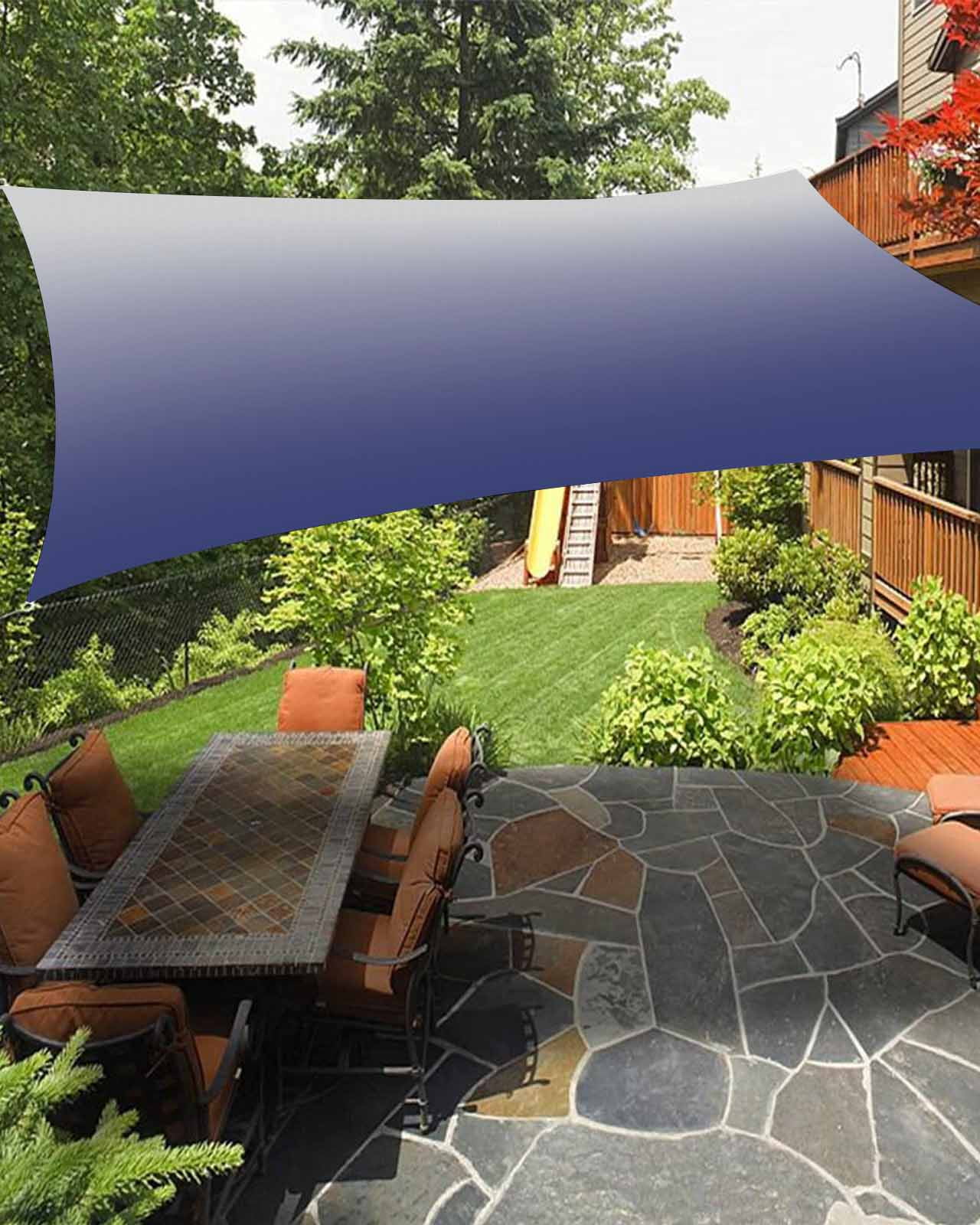Sun Shade Sail 14x18Ft Blue Gray Gradient Uv Block Sunshade Canopy ...