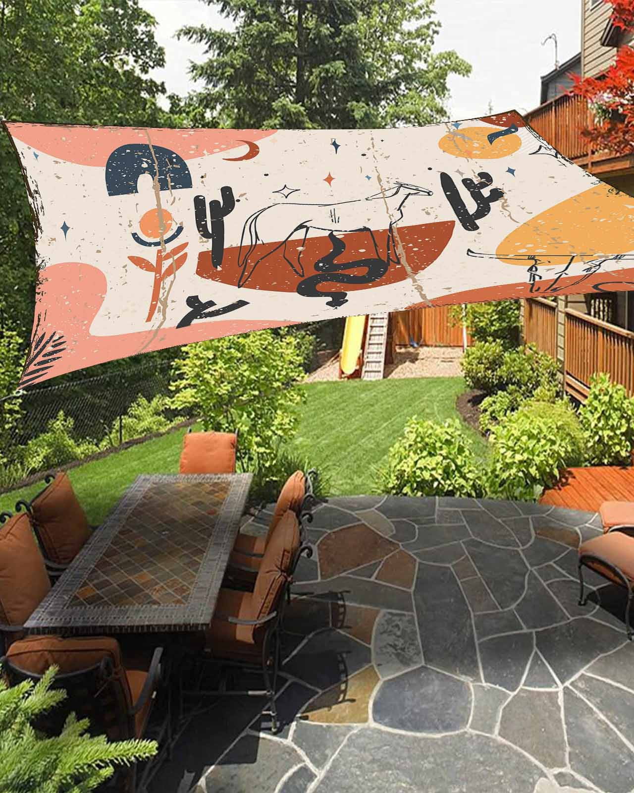 Sun Shade Sail 14x18Ft Bohemian Cowboy Desert Cactus Guitar Uv Block ...