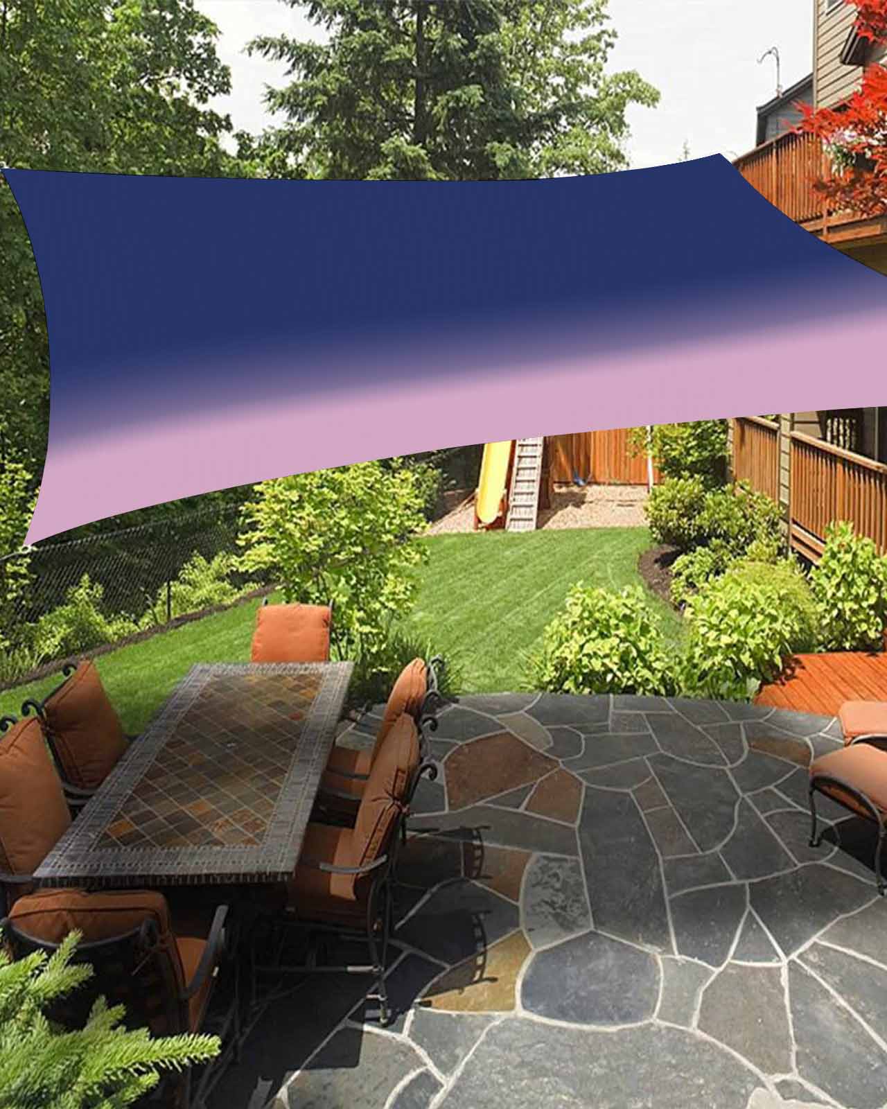 Sun Shade Sail 14x18Ft Gradient Roal Blue and Pink Uv Block Sunshade ...
